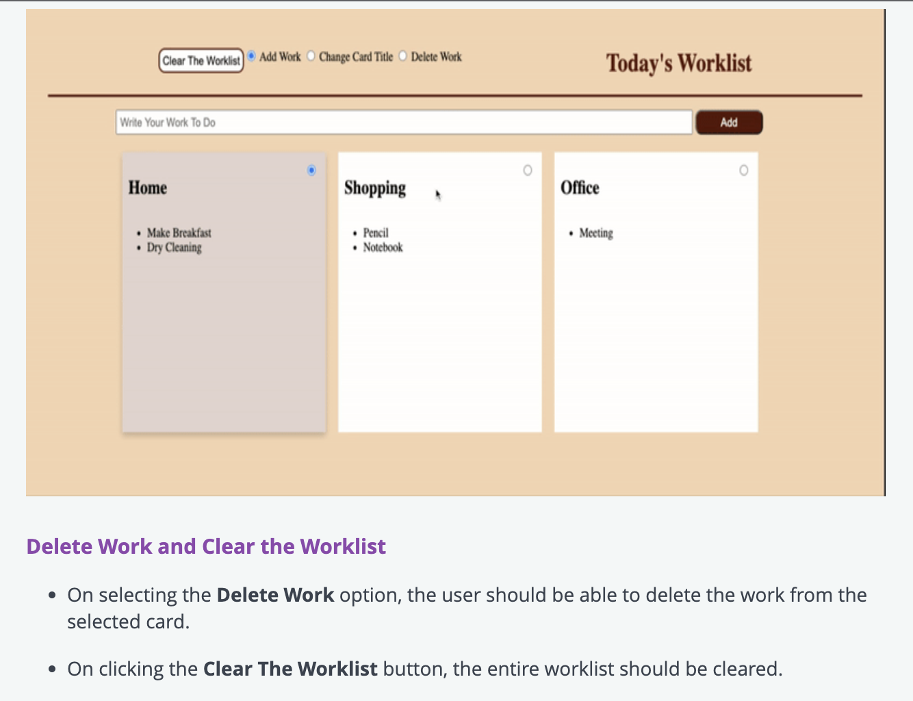 Solved JavaScript - Worklist Instructions to Run and Test | Chegg.com