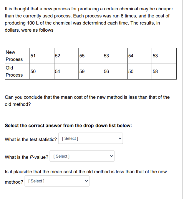Solved It is thought that a new process for producing a | Chegg.com