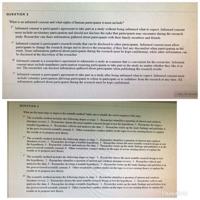 Solved QUESTION 2 What is an informed consent and what | Chegg.com