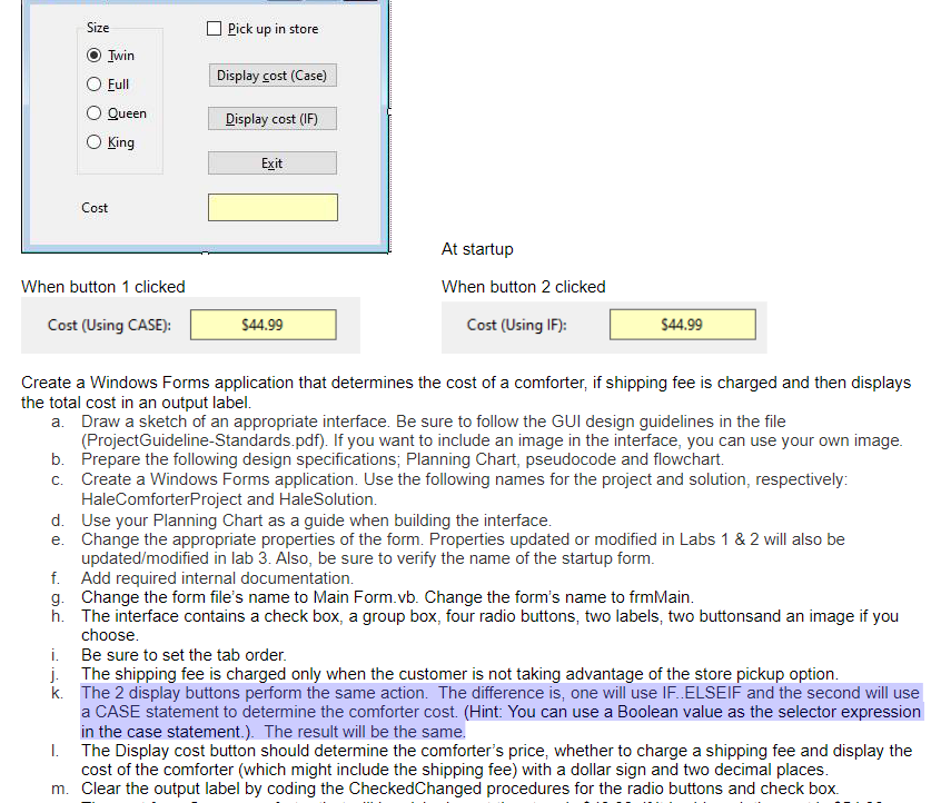 Solved I need help with the coding of the highlighted part. | Chegg.com