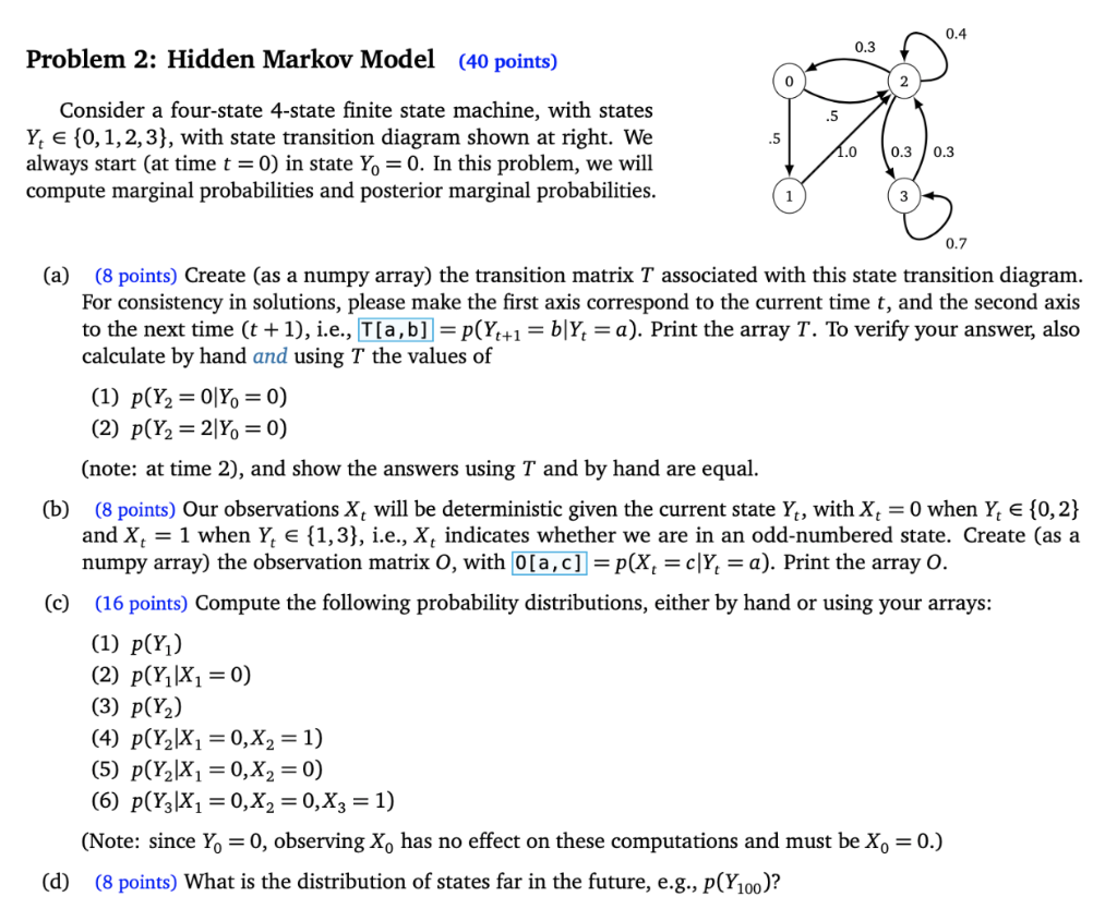 Hidden Markov Mode (use python Jupyter to answer | Chegg.com