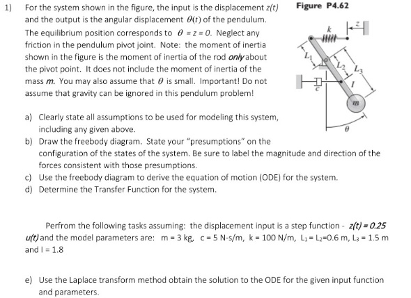 Solved Figure P462 For The System Shown In The Figure The 
