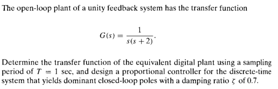 Solved The open-loop plant of a unity feedback system has | Chegg.com