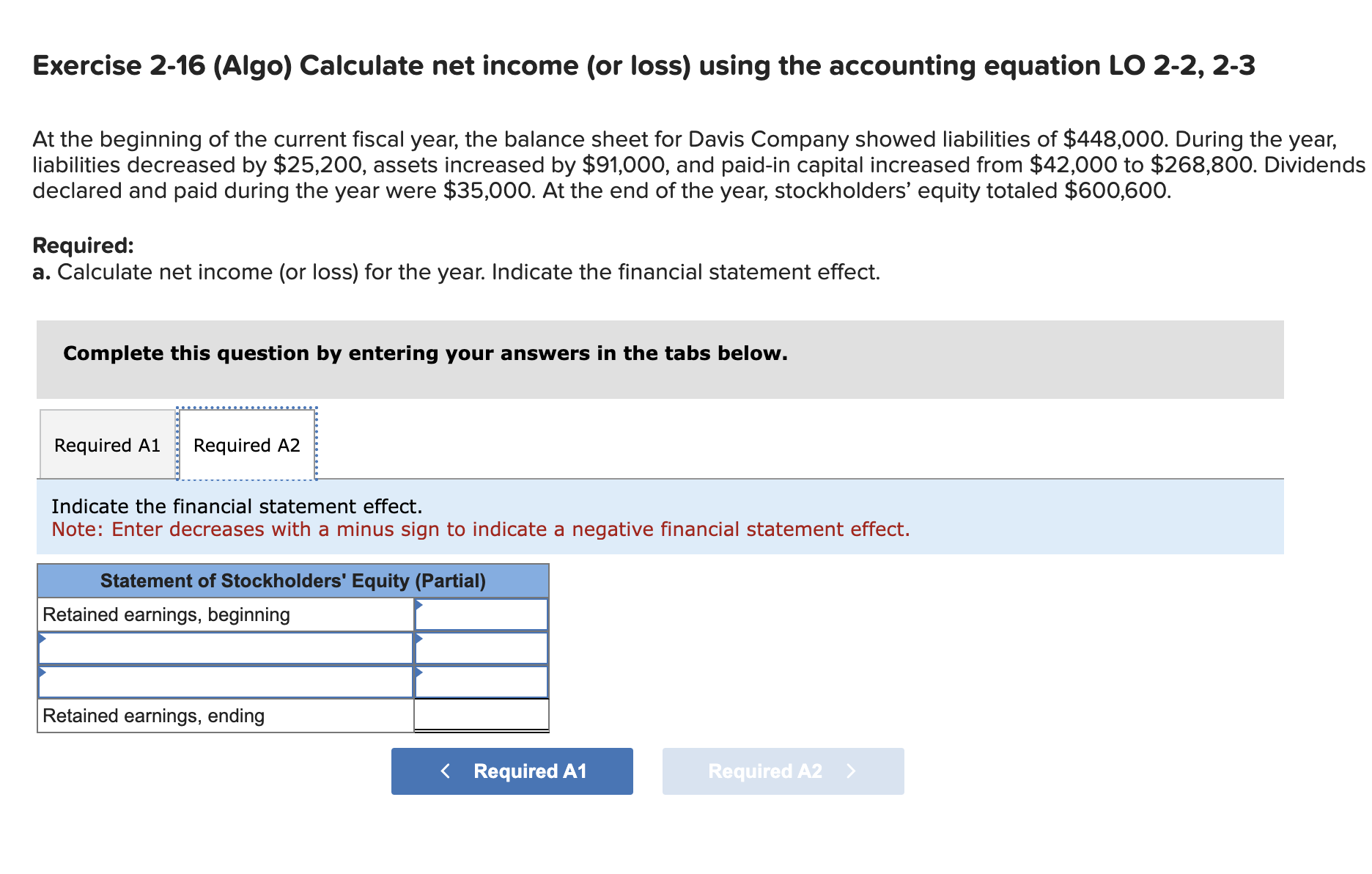 Solved Exercise 2-16 (Algo) Calculate net income (or loss) | Chegg.com