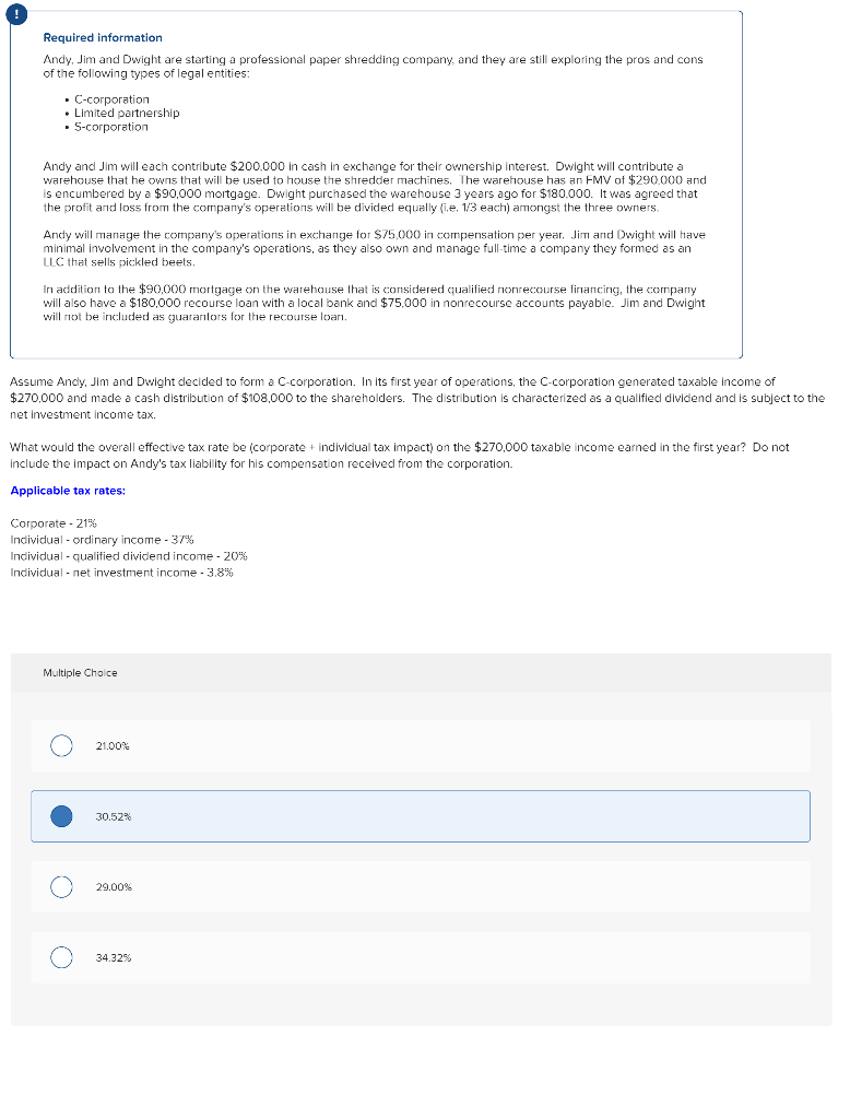 Solved Required information Andy, Jim and Dwight are | Chegg.com