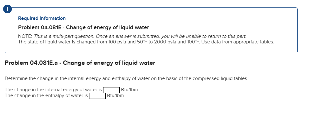 Solved Required information Problem 04.081E - Change of | Chegg.com