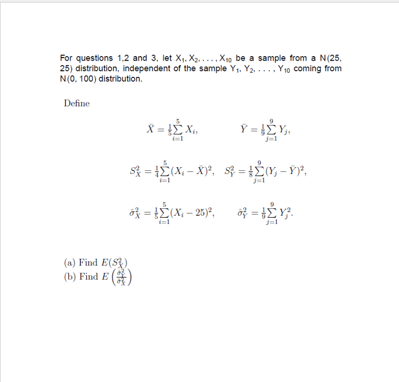 Solved For questions 1,2 ﻿and 3 , ﻿let x1,x2,dots,x10 ﻿be a | Chegg.com