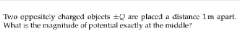 Solved Two oppositely charged objects +-Q ﻿are placed a | Chegg.com
