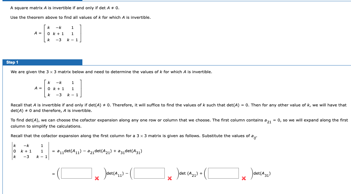 Solved A Square Matrix A Is Invertible If And Only If 