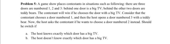 Solved A game show places contestants in situations such as | Chegg.com