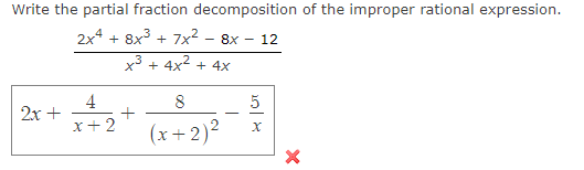 Solved Write the partial fraction decomposition of the | Chegg.com
