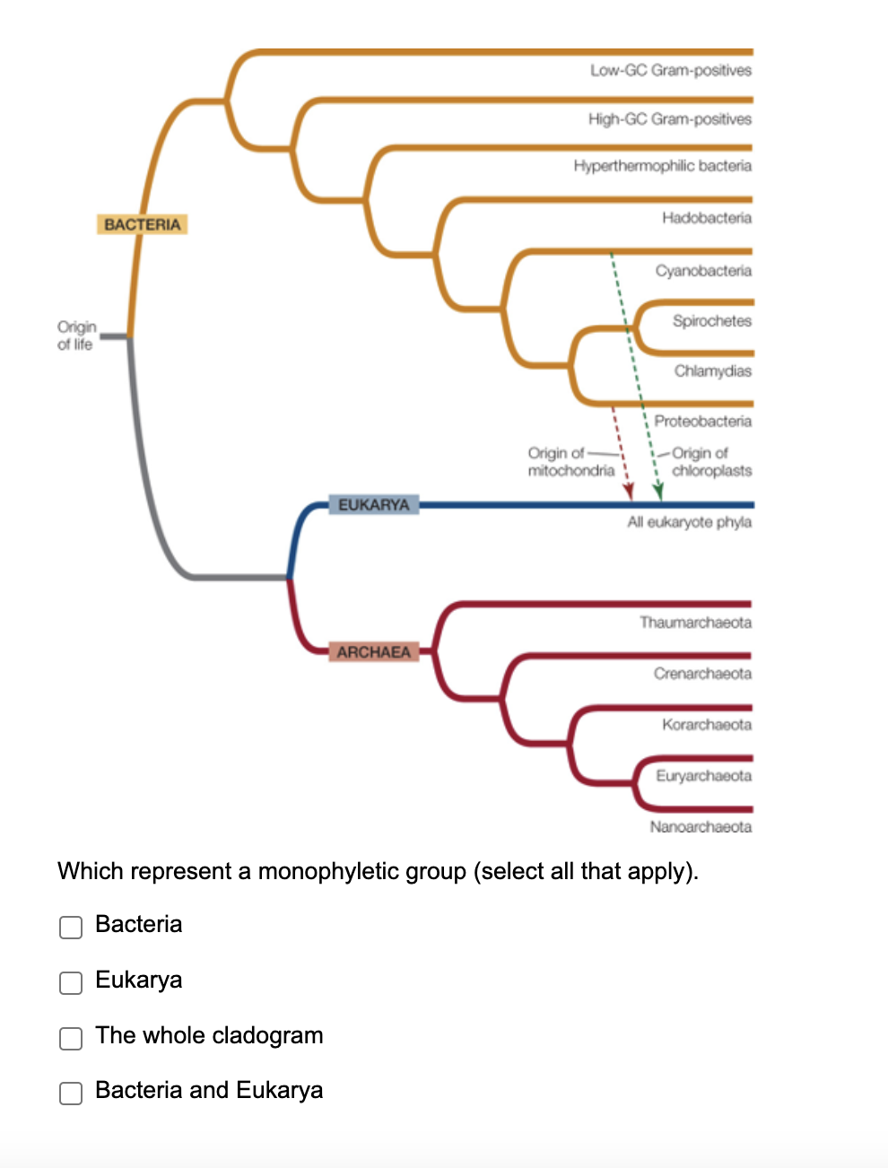 Solved Which represent a monophyletic group (select all that | Chegg.com