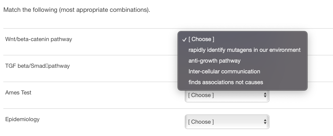 Solved Match the following (most appropriate combinations). | Chegg.com