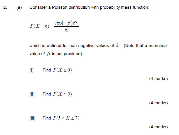 Solved (a) Consider a Poisson distribution with probability | Chegg.com