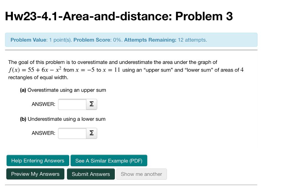 Solved Hw23-4.1-Area-and-distance: Problem 3 Problem Value: | Chegg.com