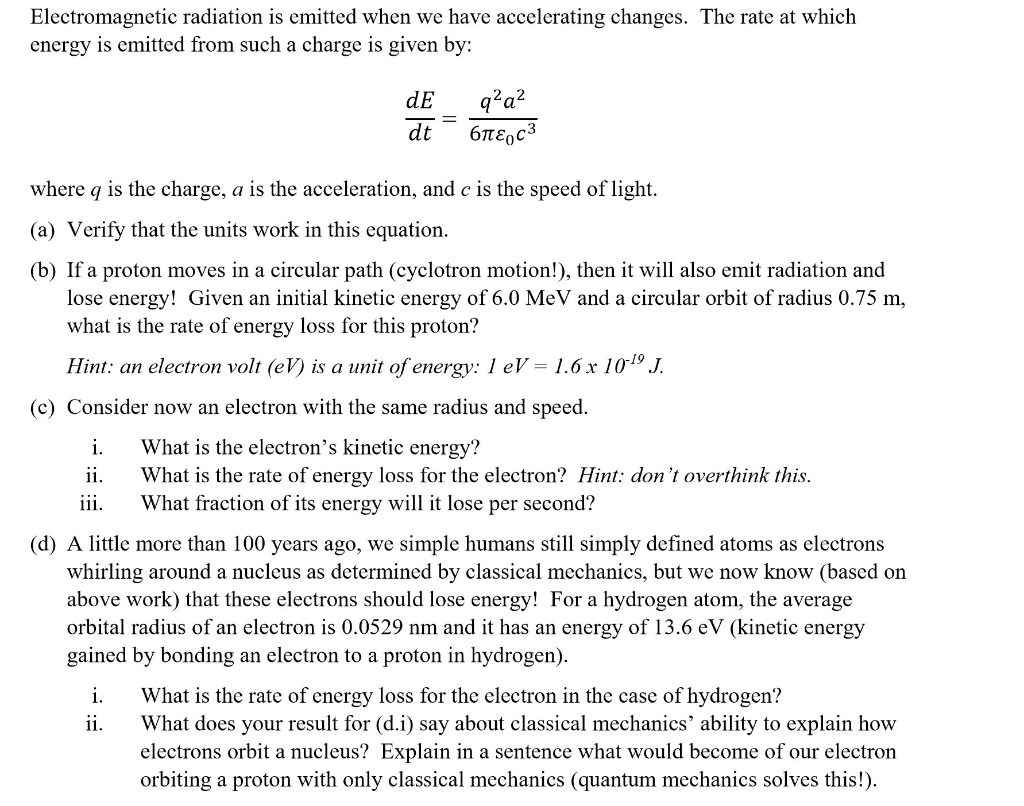 Solved Electromagnetic radiation is emitted when we have | Chegg.com