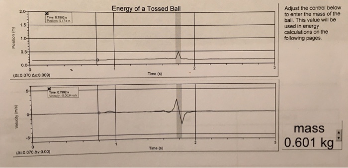 Solved Energy lab: ball toss Looking for help to | Chegg.com