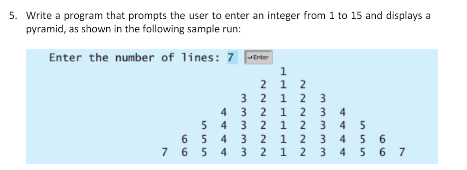 Solved 5. Write a program that prompts the user to enter an | Chegg.com