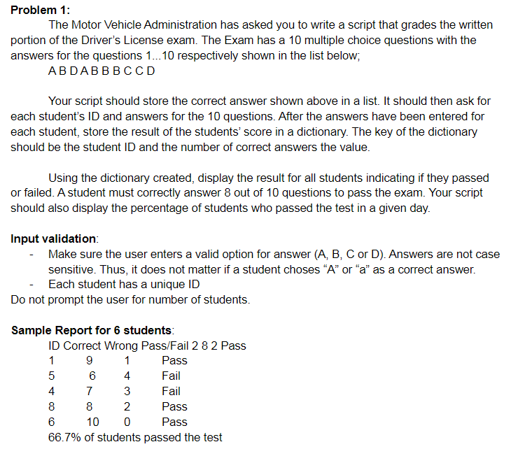 Solved Problem 1: The Motor Vehicle Administration has asked | Chegg.com