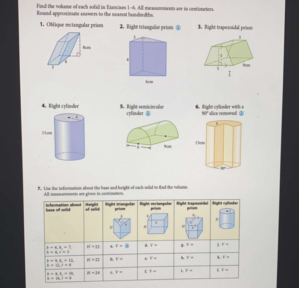 Solved Find the volume of each solid in Exercises 1-6. All | Chegg.com