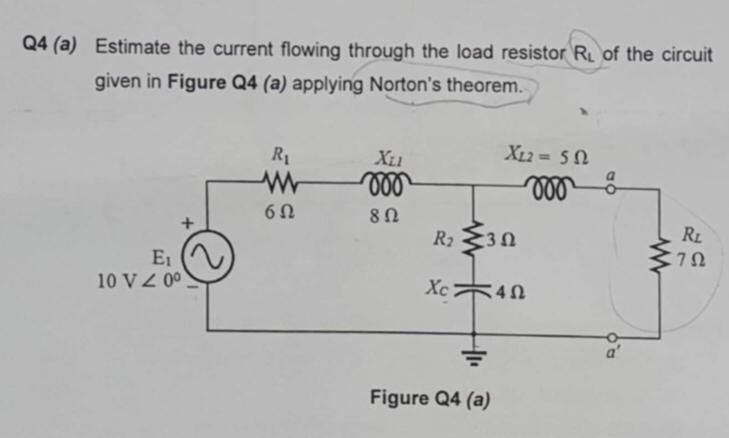 Solved Q4 (a) Estimate the current flowing through the load | Chegg.com