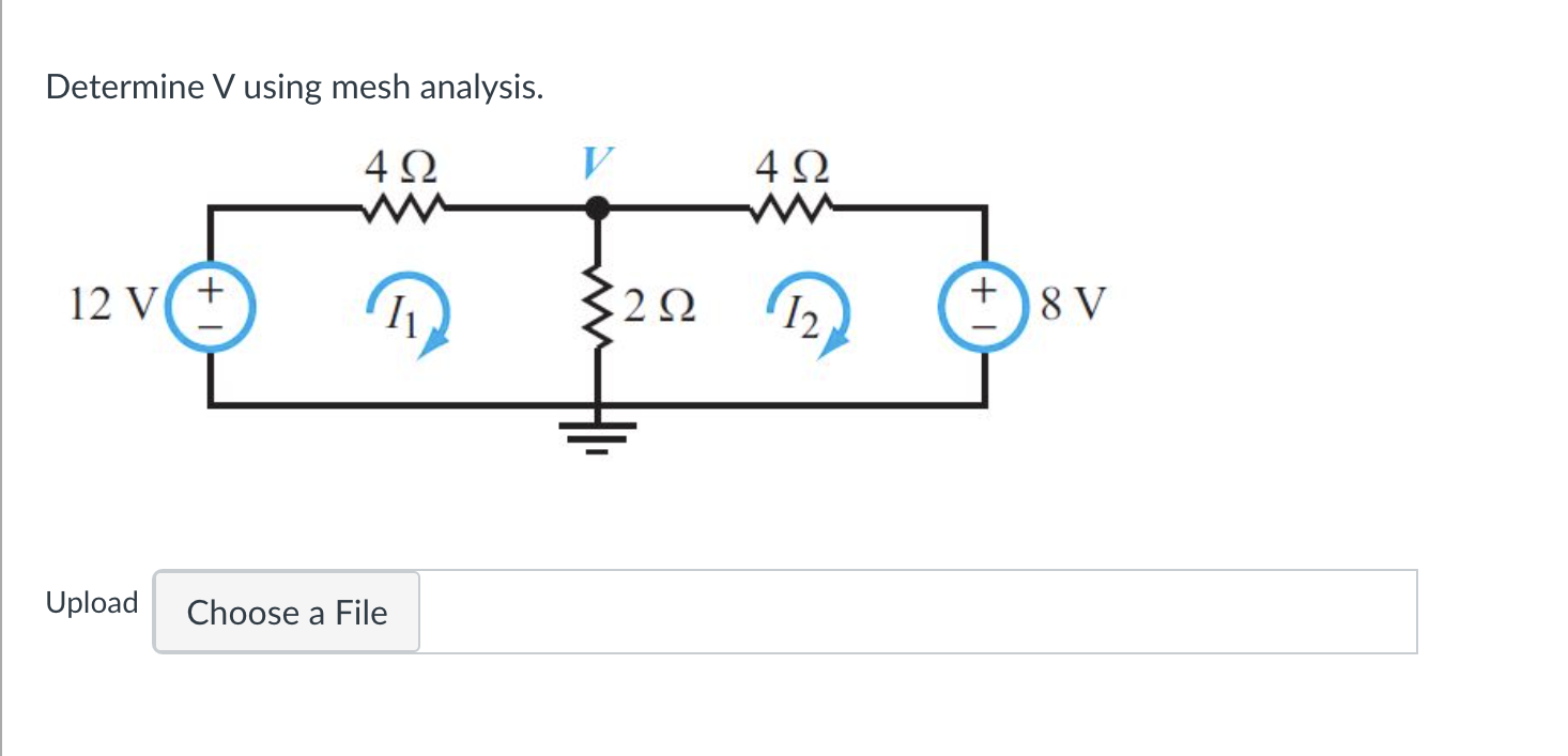 Solved Determine V using mesh analysis. | Chegg.com