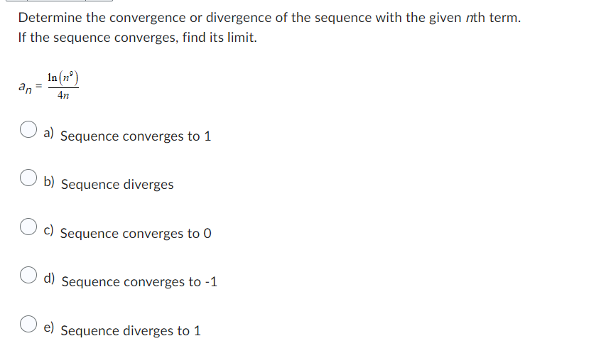 Solved Determine the convergence or divergence of the | Chegg.com