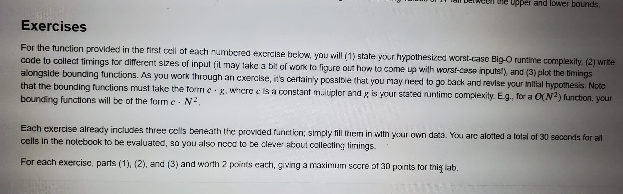 Lab: Runtime Complexity : # remember to evaluate this | Chegg.com