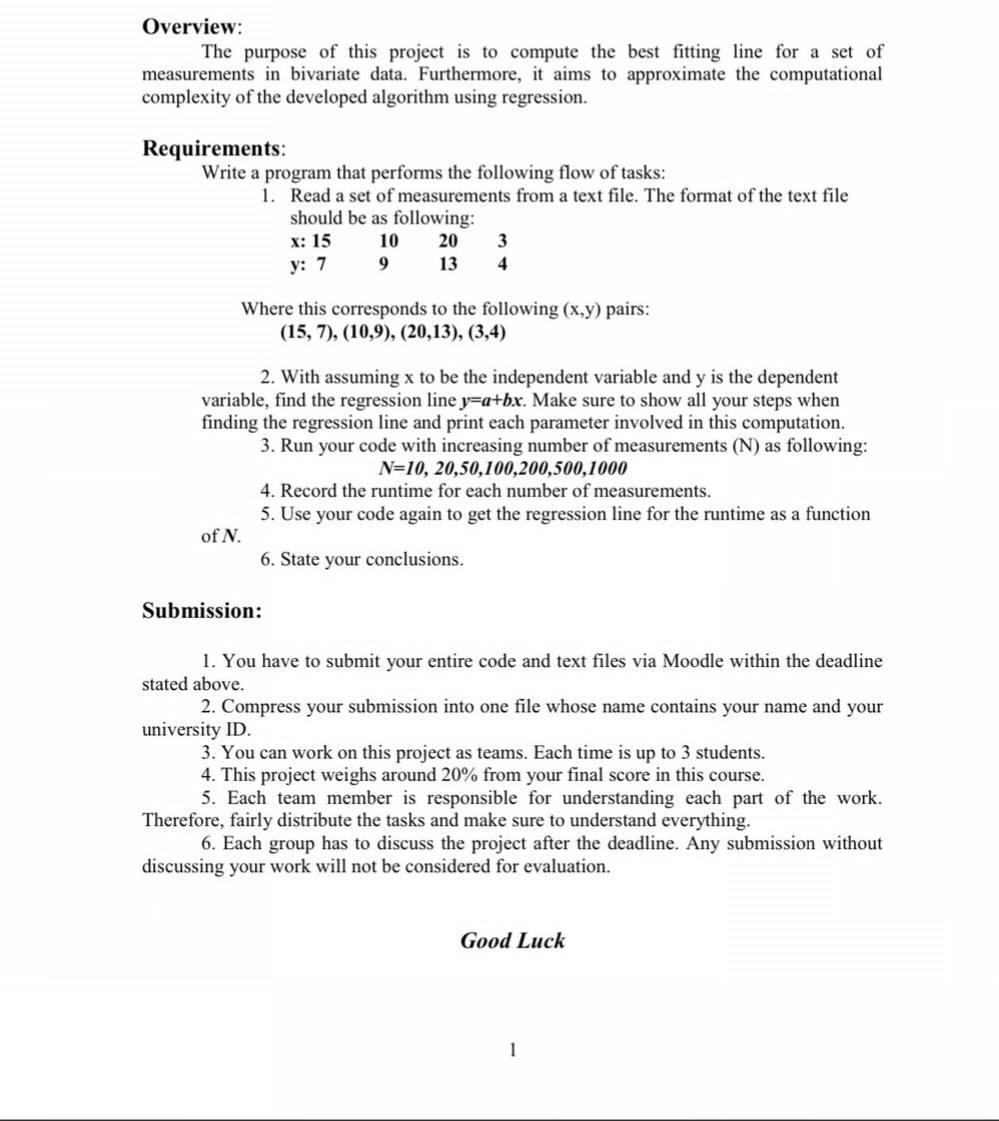 Solved Overview: The purpose of this project is to compute | Chegg.com