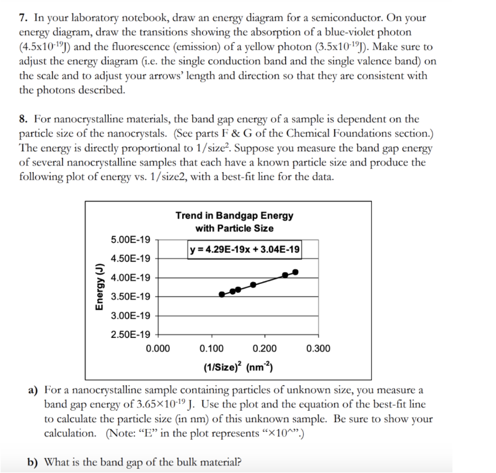 Questions 7 and 8 A and B: Energy diagram for a | Chegg.com