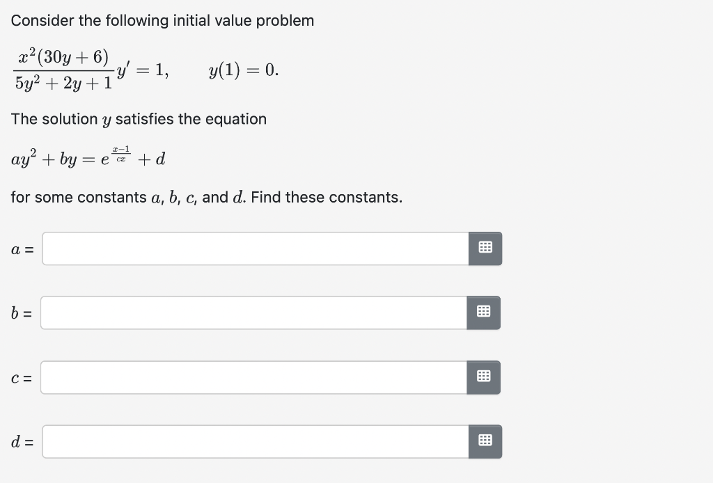 Solved Consider the following initial value problem | Chegg.com