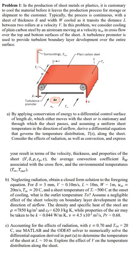 Solved Problem 1: In the production of sheet metals or | Chegg.com