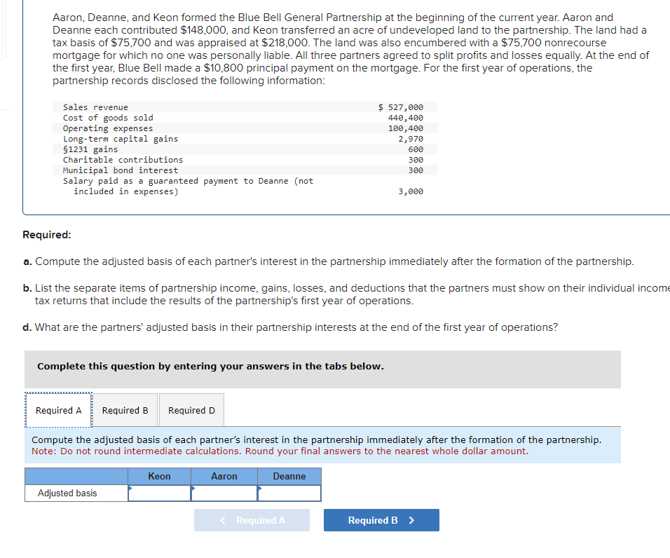 Solved List the separate items of partnership income, gains, | Chegg.com