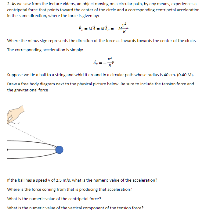 Solved 2. As we saw from the lecture videos, an object | Chegg.com