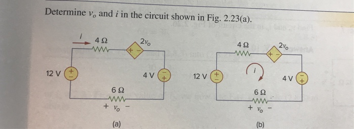 Solved Determine vo and i in the circuit shown in Fig. | Chegg.com