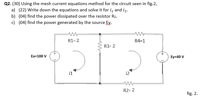 Solved Q2. (30) ﻿Using the mesh current equations method for | Chegg.com