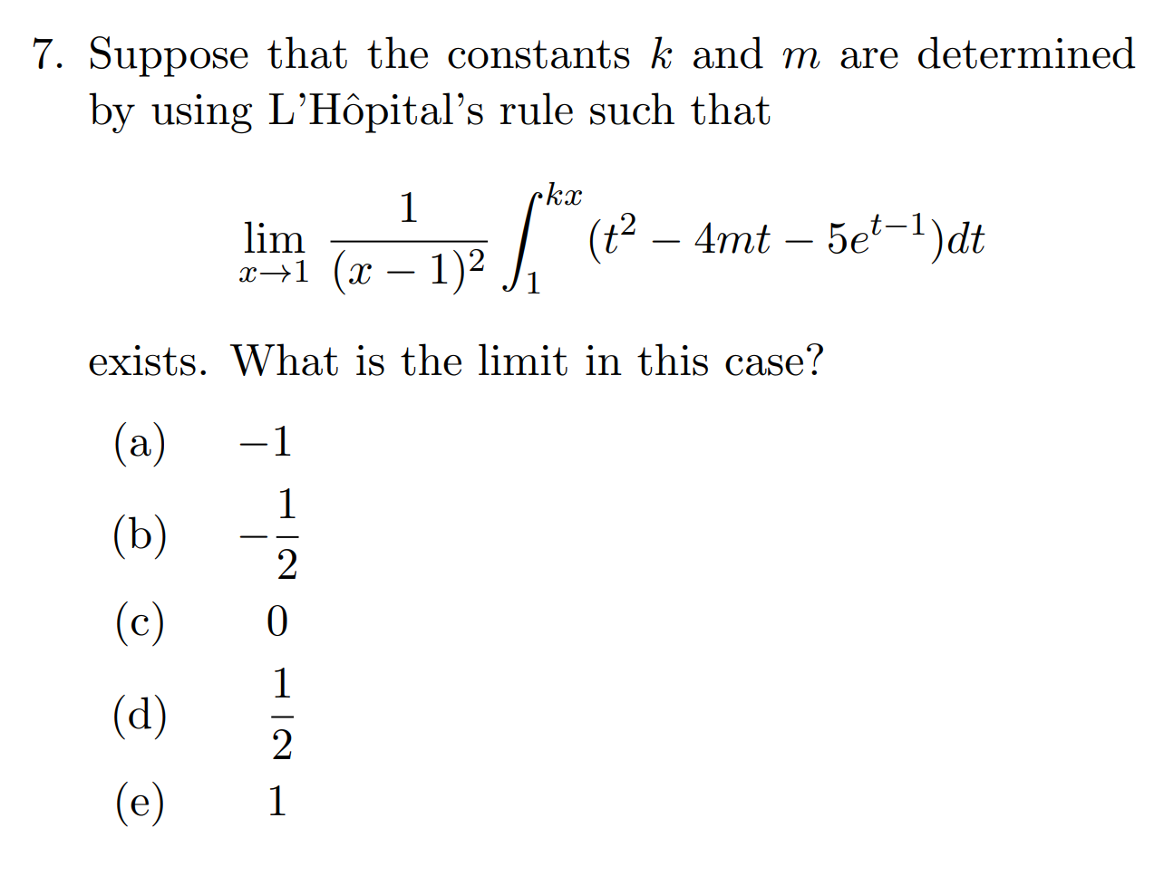 Solved Suppose that the constants k ﻿and m ﻿are determinedby | Chegg.com