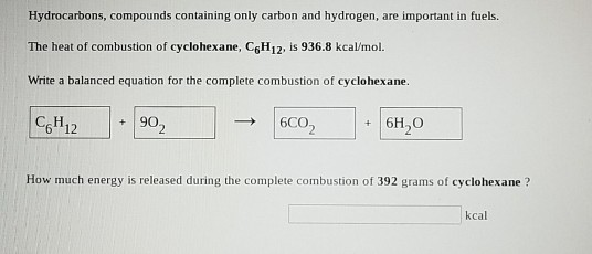 Solved Hydrocarbons, compounds containing only carbon and | Chegg.com