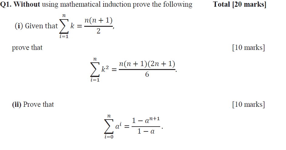 Solved Total [20 marks] Q1. Without using mathematical | Chegg.com