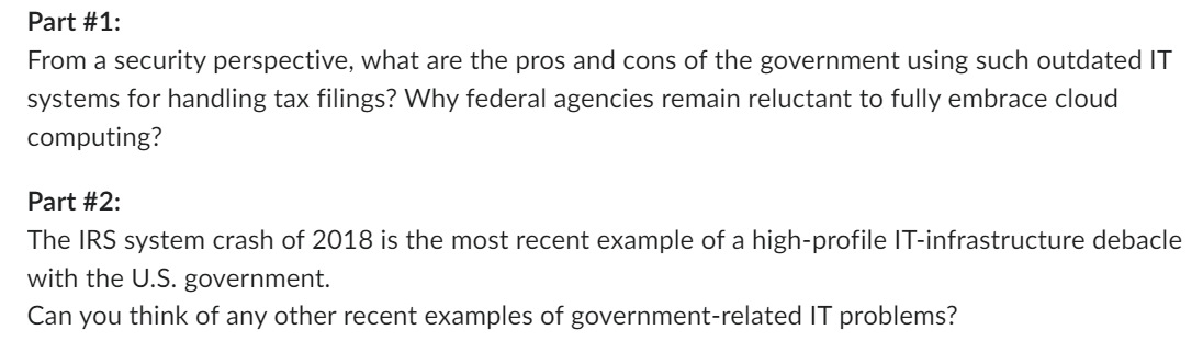 Solved From a security perspective, what are the pros and | Chegg.com