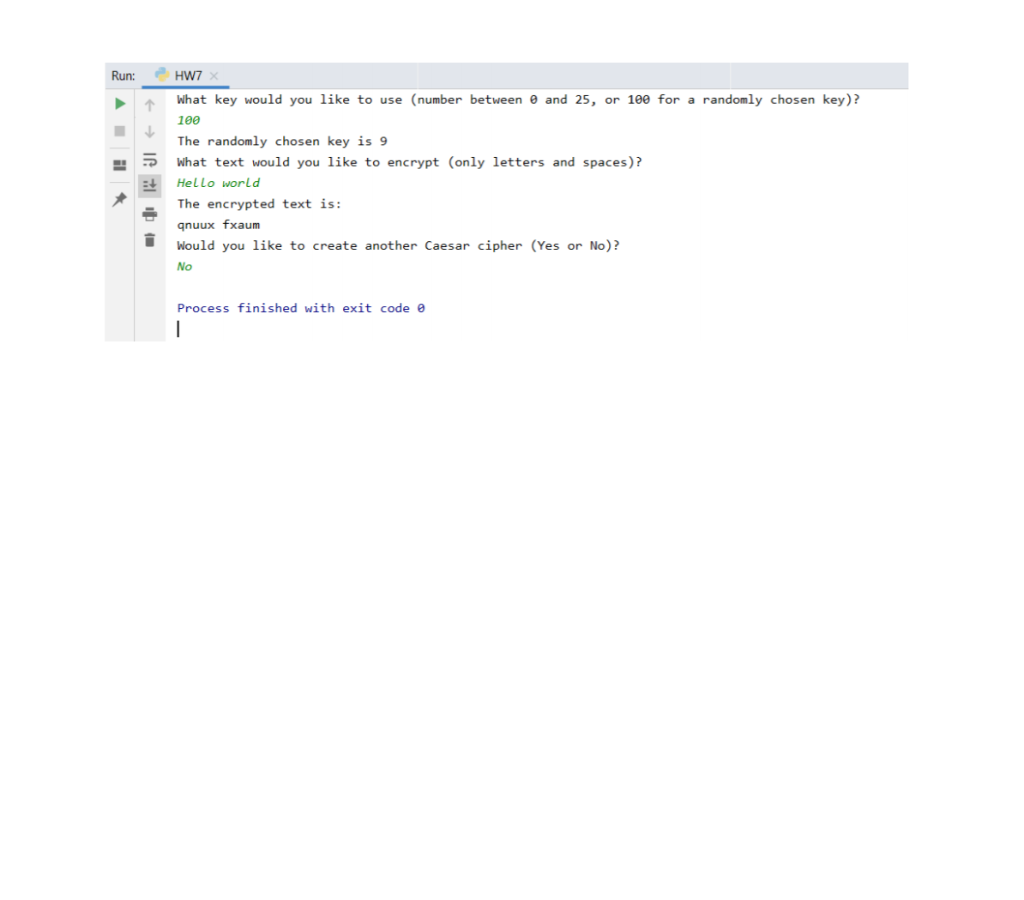 Solved Assignment 7 Caesar Cipher Assignment 7 Create Caesar Cipher Allows User Specify Key