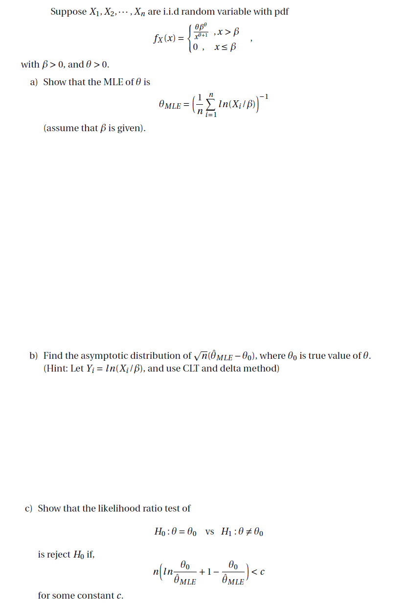 Solved Suppose X1, X2, ..., Xn are i.i.d random variable | Chegg.com
