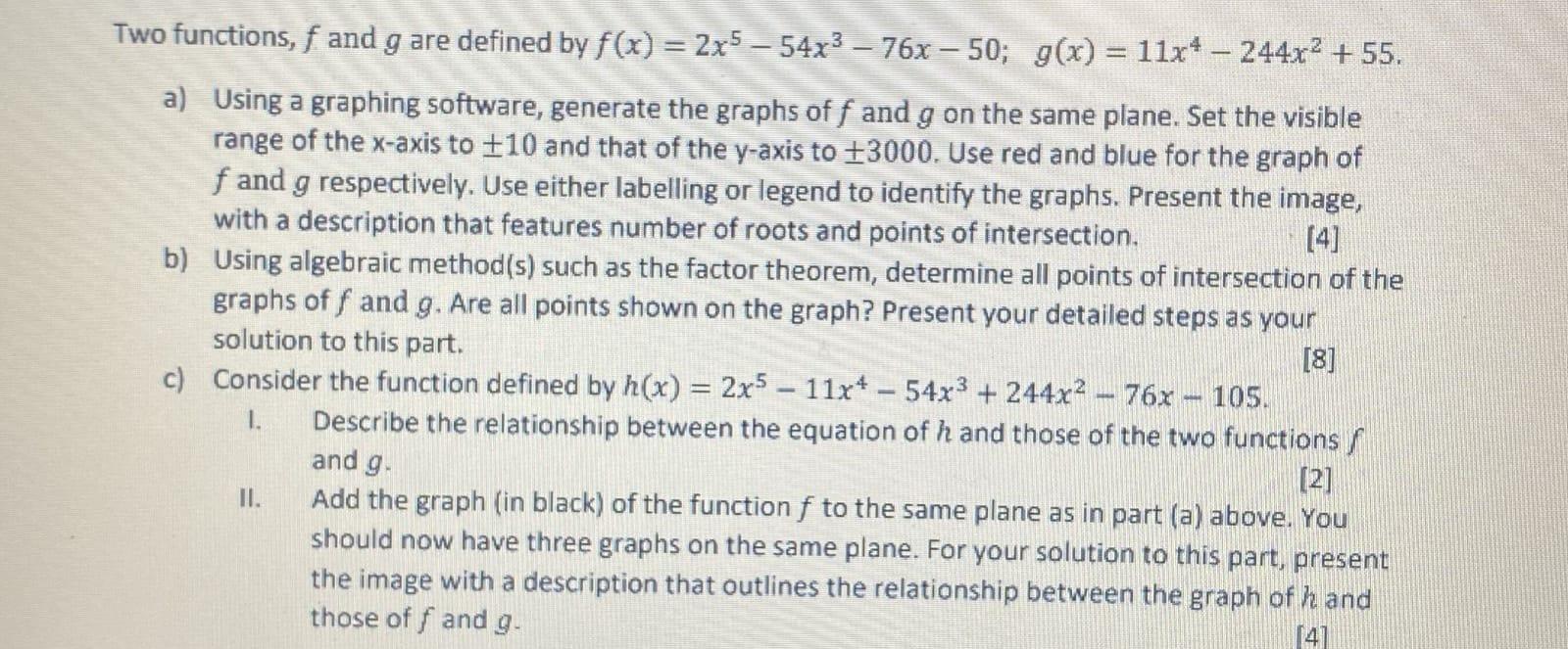 Solved Two functions, f and g are defined by | Chegg.com
