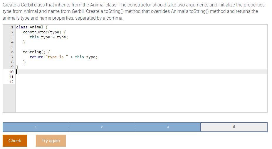 Solved JavaScript: Create a Gerbil class that inherits from | Chegg.com