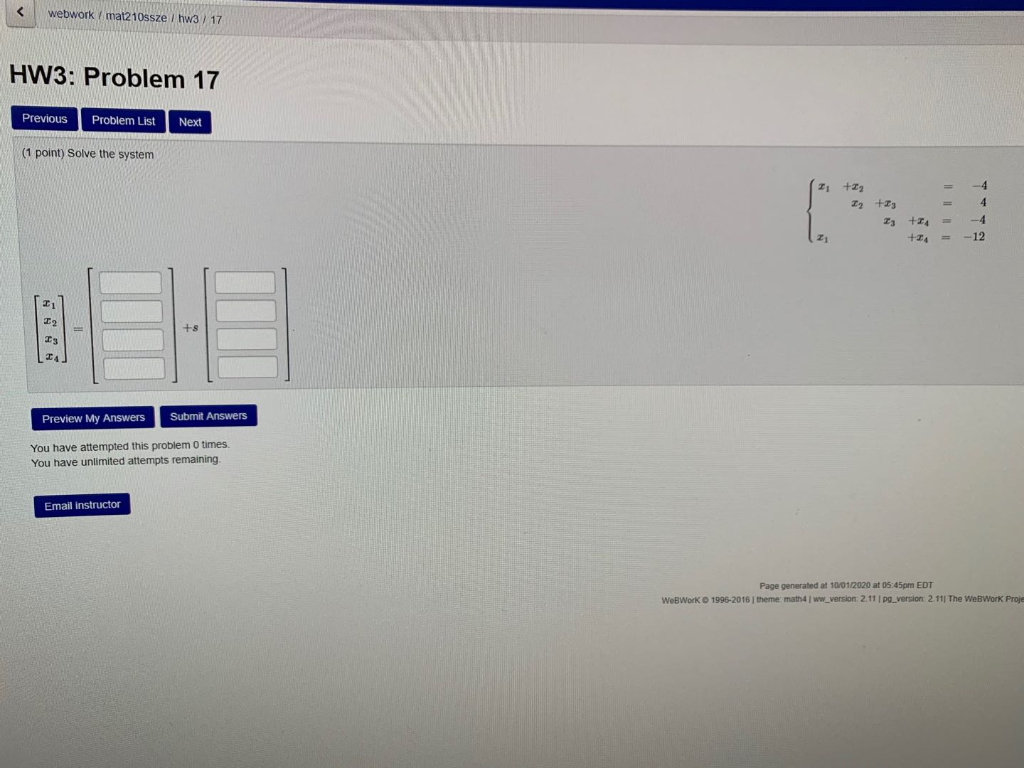 Solved webwork mat210ssze / hw3 / 17 HW3: Problem 17 | Chegg.com