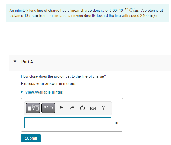 Solved An infinitely long line of charge has a linear charge | Chegg.com