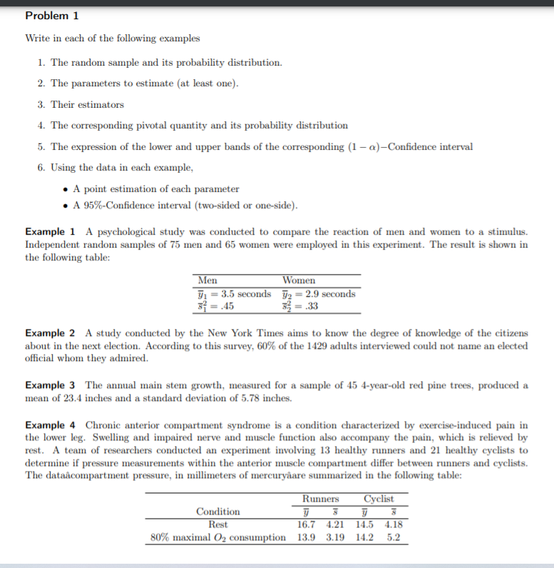 Solved Problem 1 Write in each of the following examples 1. | Chegg.com