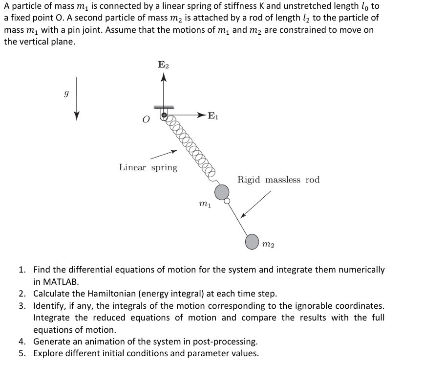 Solved 1. ﻿Find the differential equations of motion for the | Chegg.com