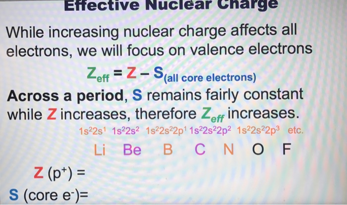 Solved While increasing nuclear charge affects all | Chegg.com