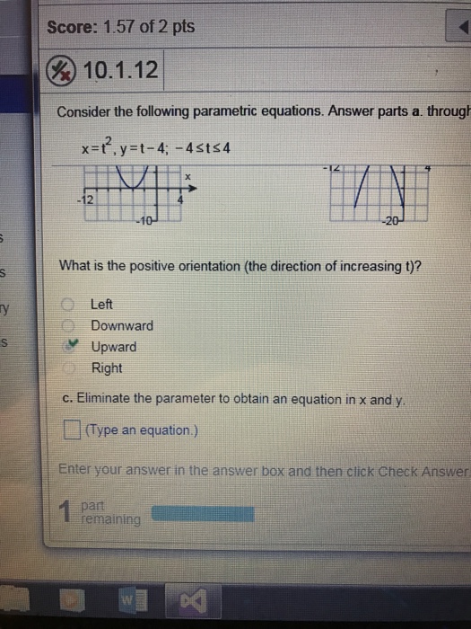 Solved Consider the following parametric equations. Answer | Chegg.com Solved Consider the following parametric equations. Answer | Chegg.com